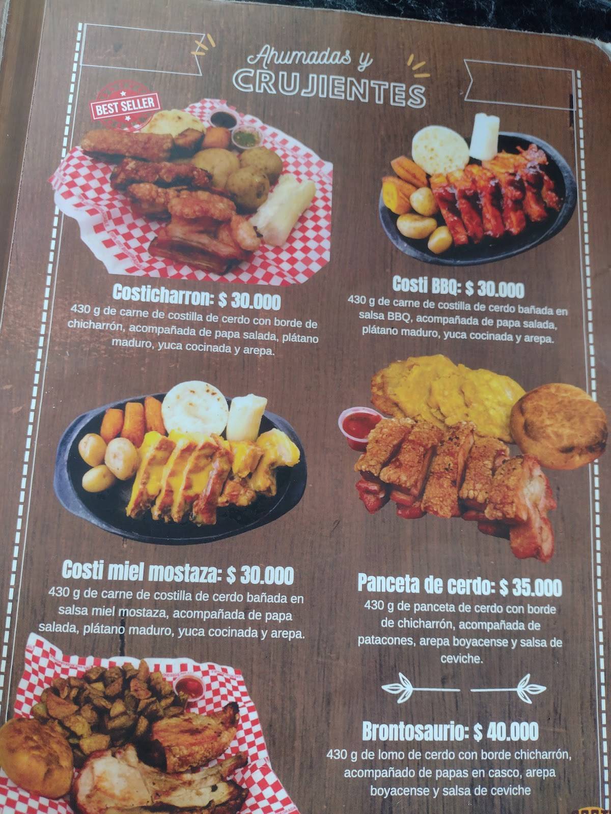 Carta de Restaurante Costicharron Sede Carvajal, Bogotá