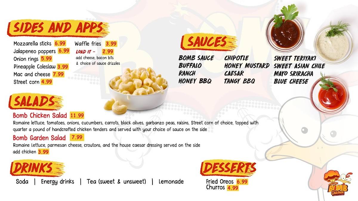 Menu at Bomb Chicken restaurant, Aiea