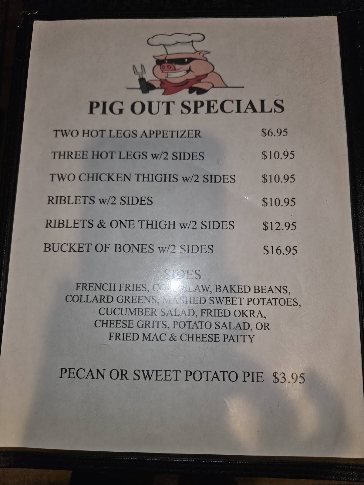 Menu at Pigout BBQ And Southern Soul Food, Bradenton