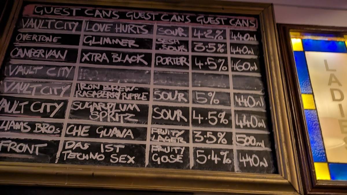 Menu at Brass Monkey Leith pub & bar, Edinburgh, 362 Leith Walk