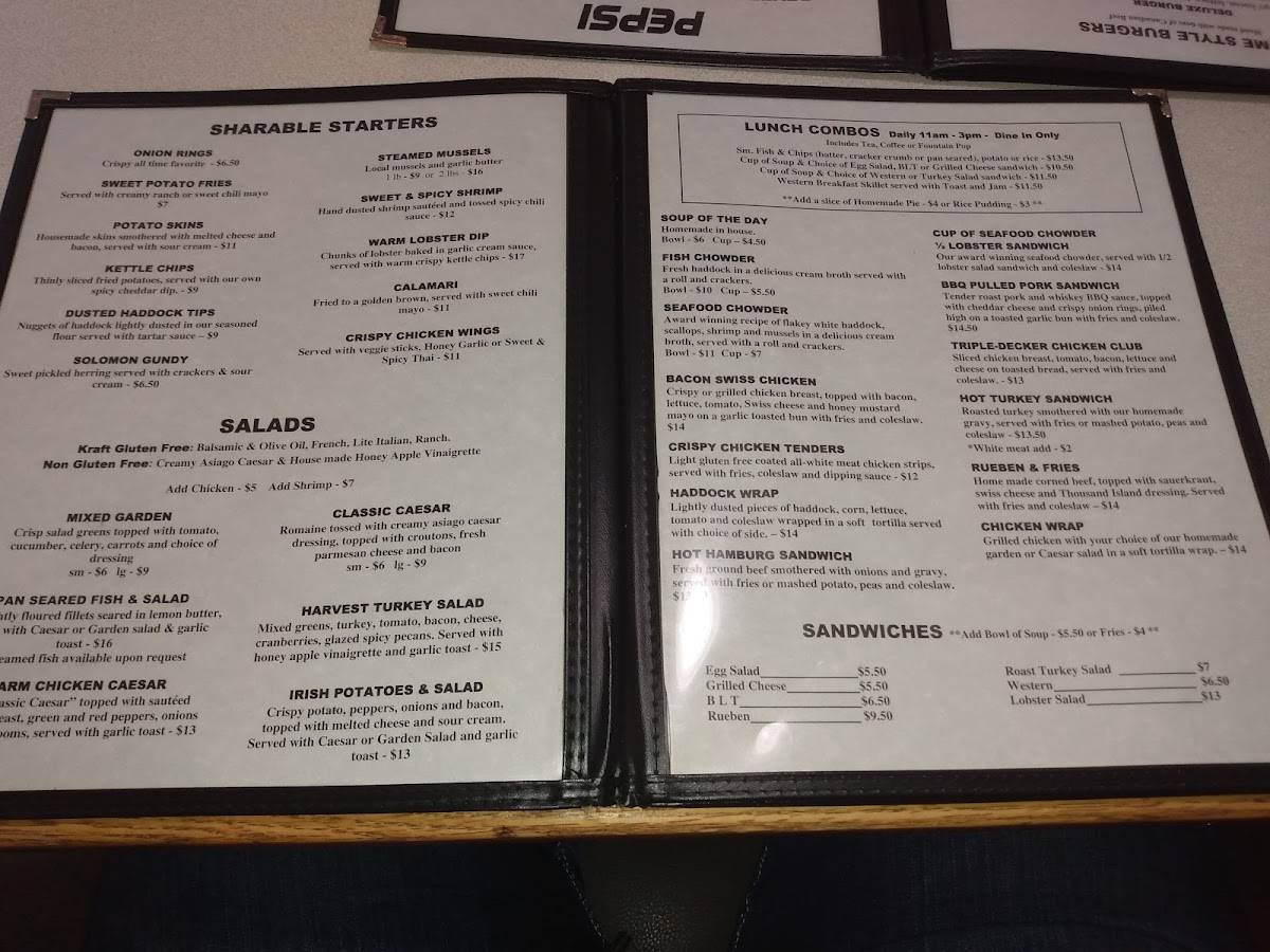 Menu at Waves Seafood & Grill restaurant, Bridgewater