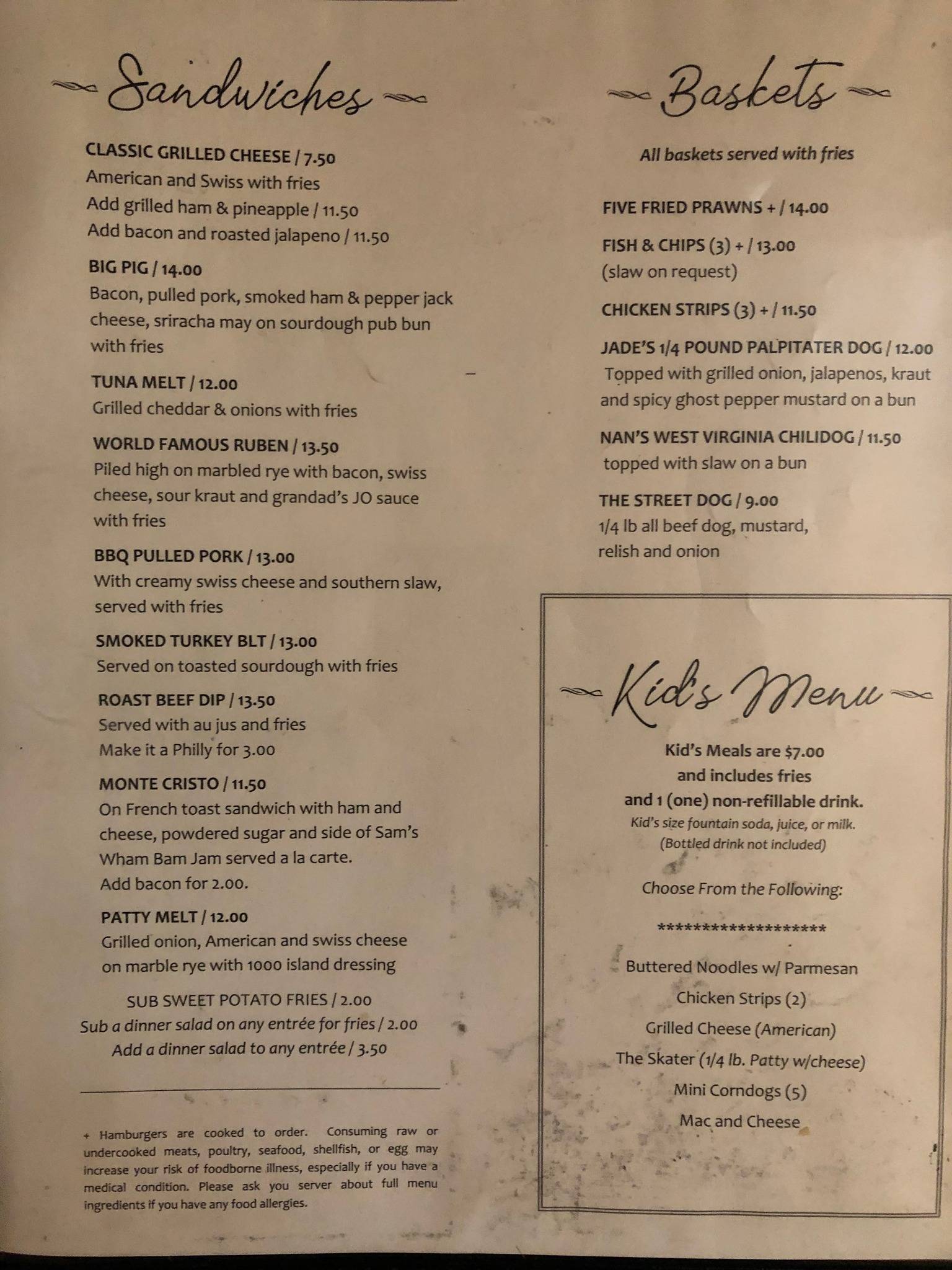 Menu at Broadway Grill pub & bar, Veneta
