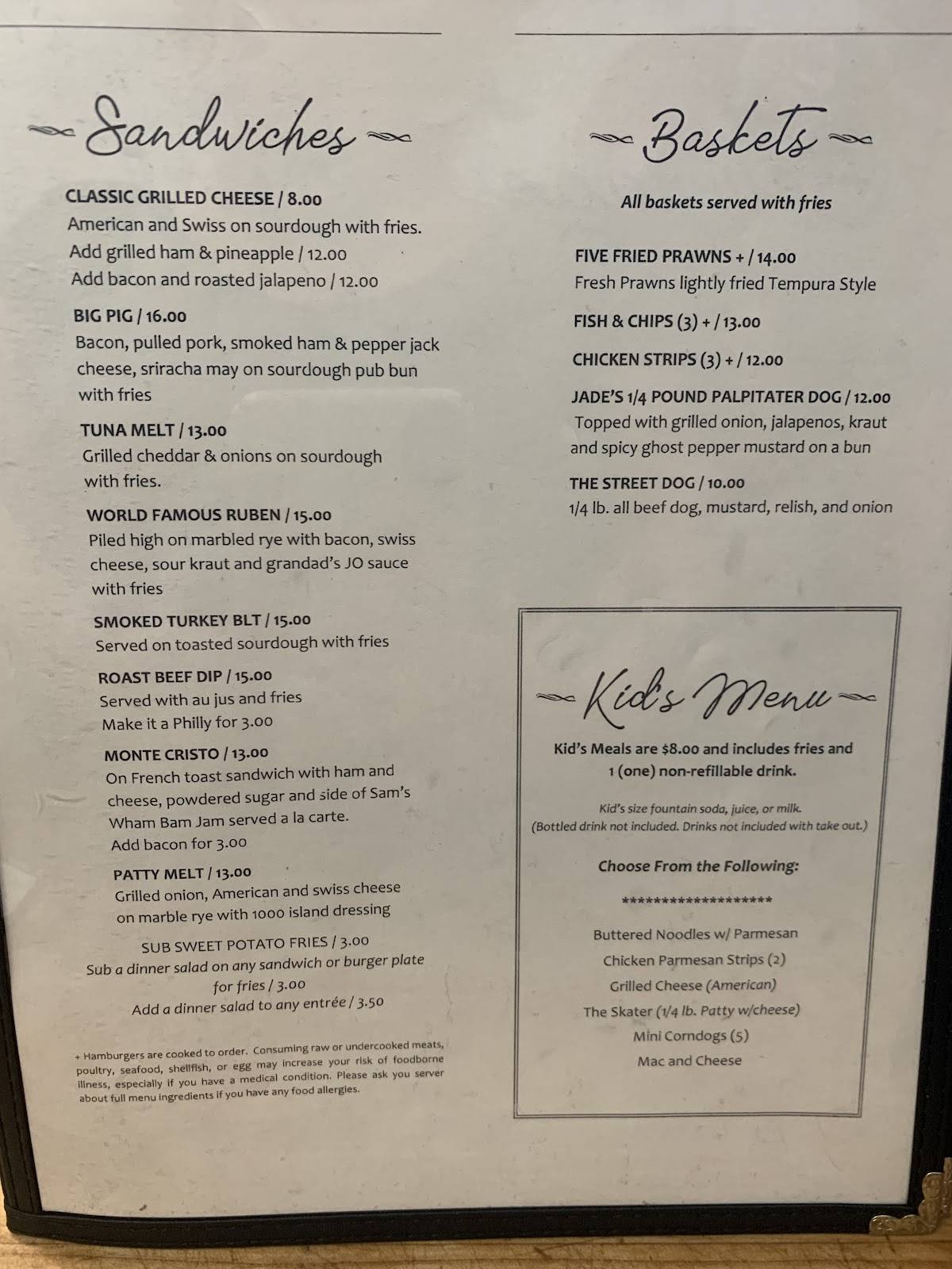 Menu at Broadway Grill pub & bar, Veneta
