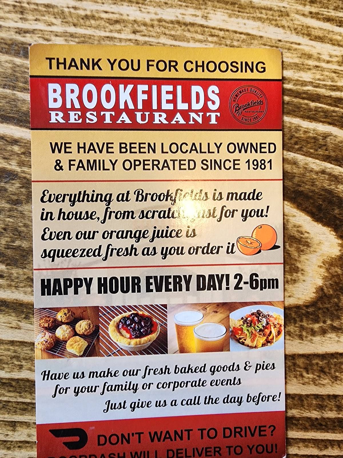 Menu at Brookfields Restaurant Roseville, Roseville, Taylor Rd