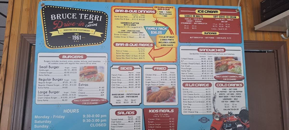 Menu at Bruce Terri Drive In and Catering BBQ, Barling, Fort St