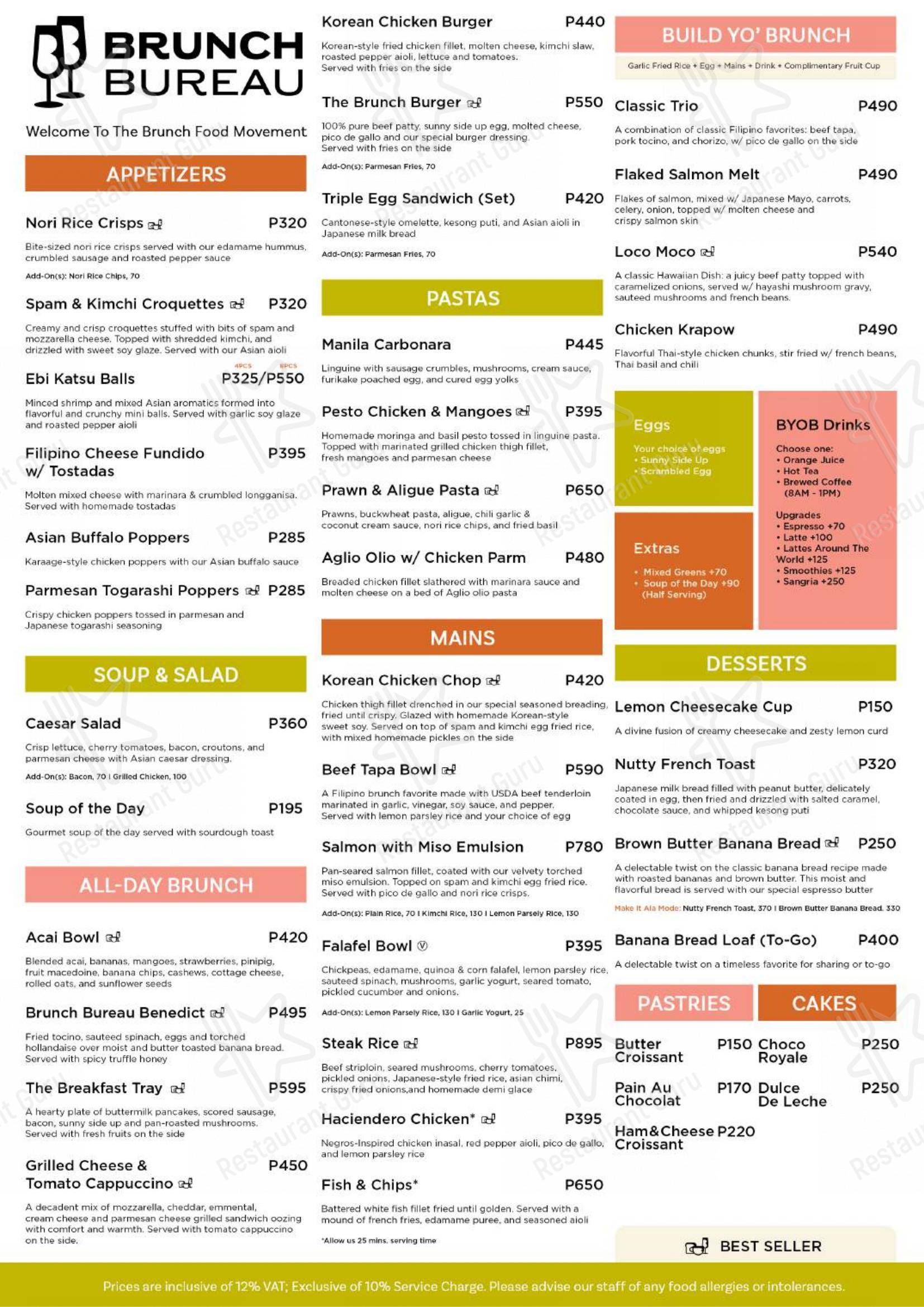 Menu at Brunch Bureau x Kas & Poly restaurant, Taguig