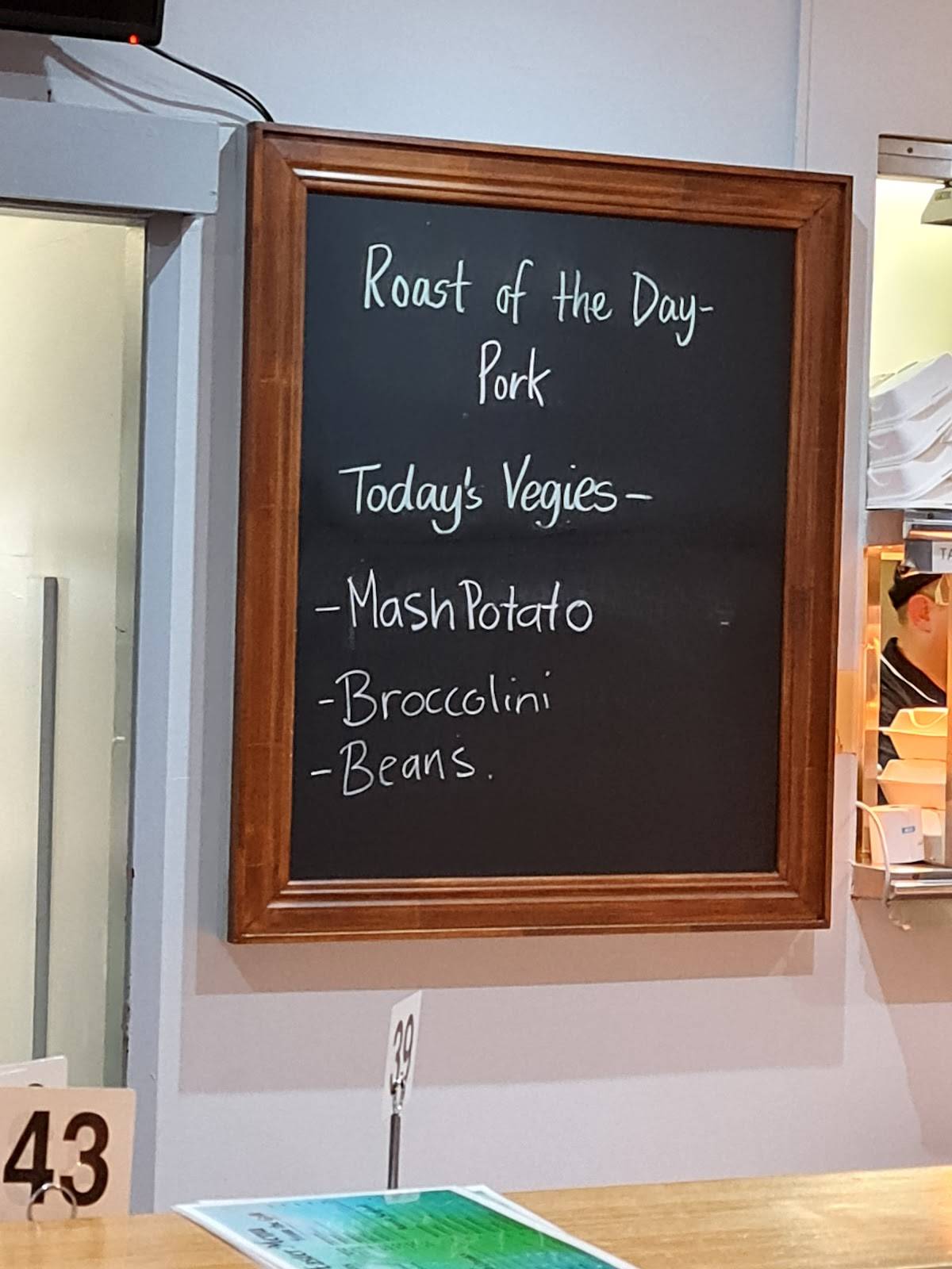 Menu at Brunswick Hotel restaurant, Rockhampton City