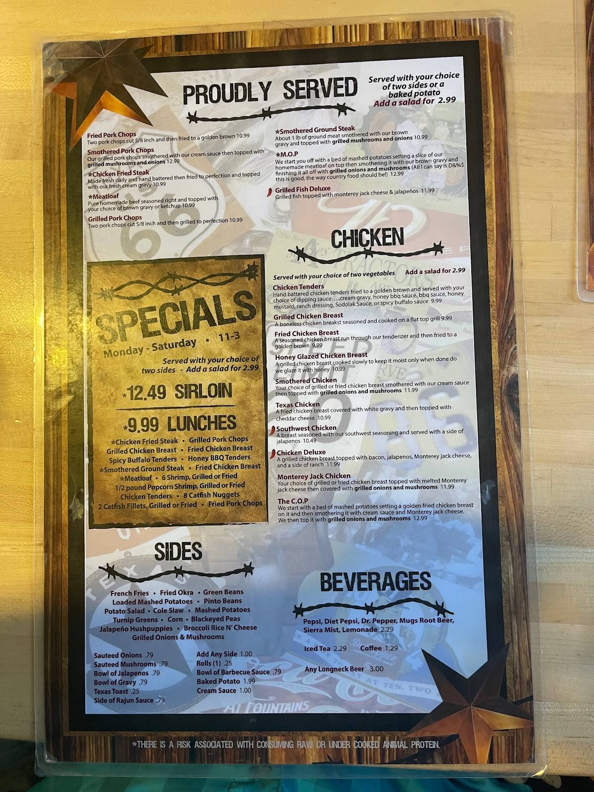 Menu at Sodolaks Beefmasters Restaurant, Bryan