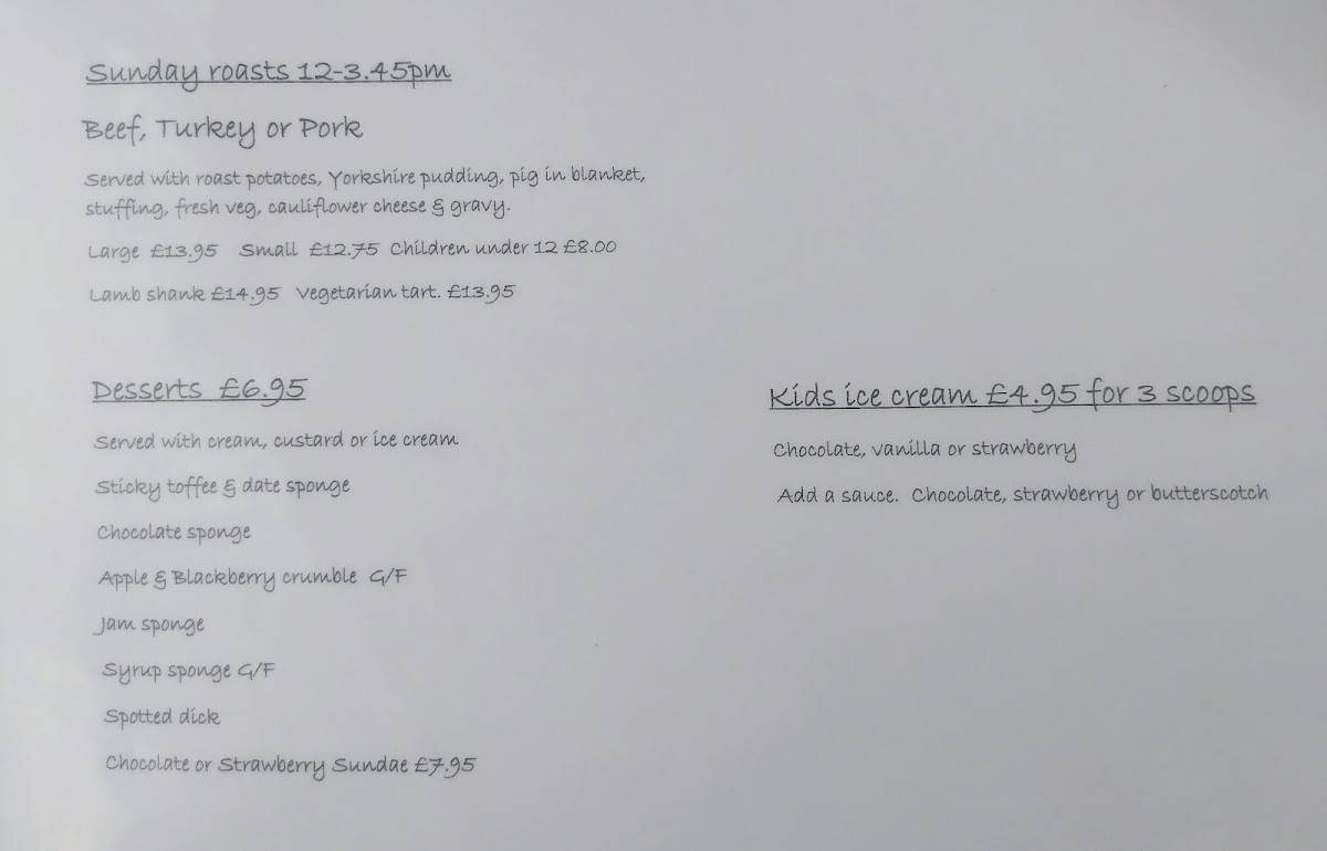 Menu at Bucks Head pub & bar, Hitchin, Stevenage Rd