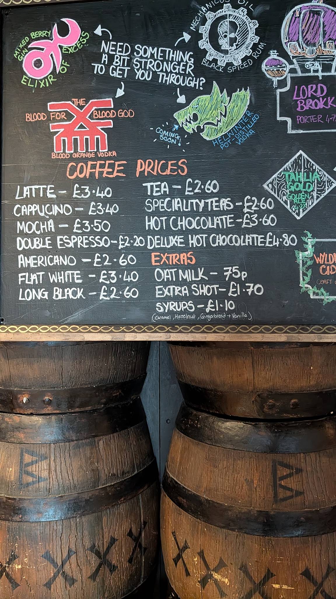Menu at Bugman’s pub & bar, Nottingham