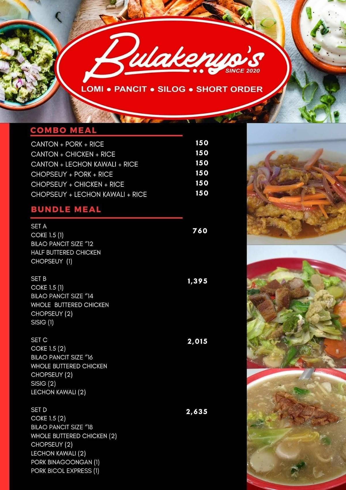Menu at Bulakenyo's - Punturin, Valenzuela restaurant, Valenzuela
