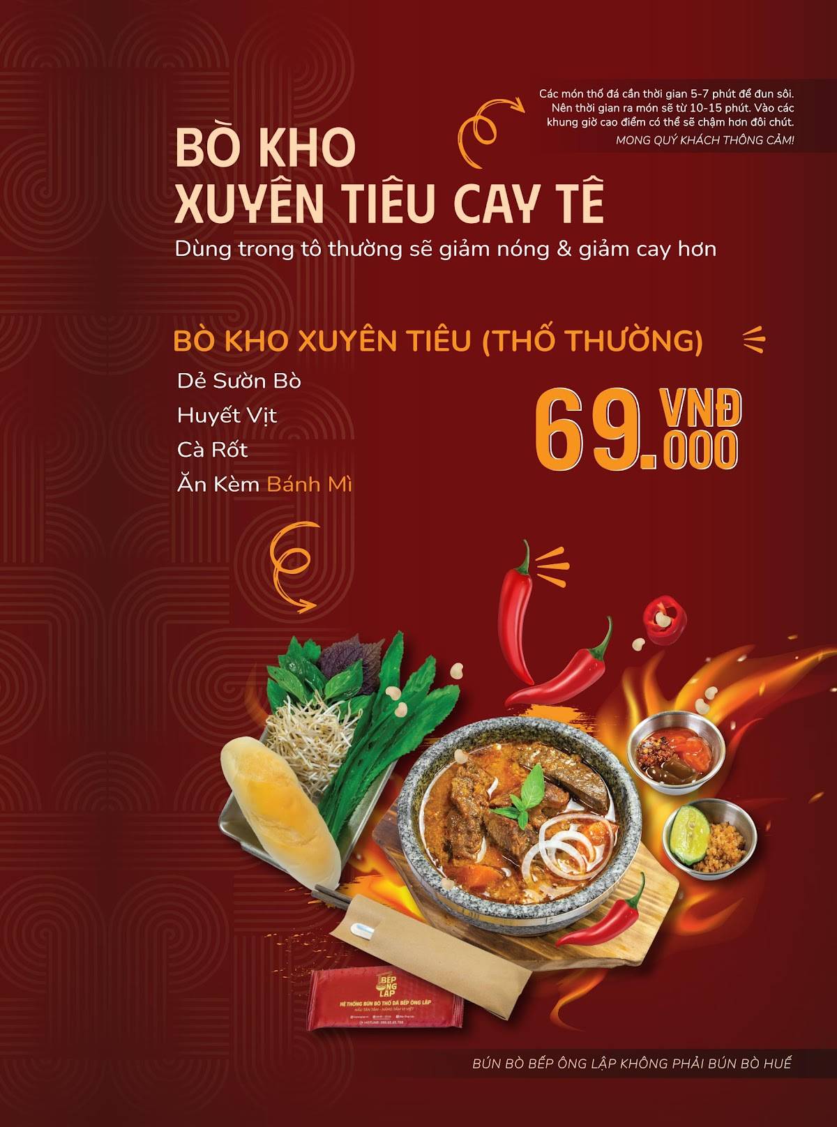 Menu at Bún Bò Thố Đá Bếp Ông Lập - Nguyễn Văn Lượng restaurant, Ho Chi ...