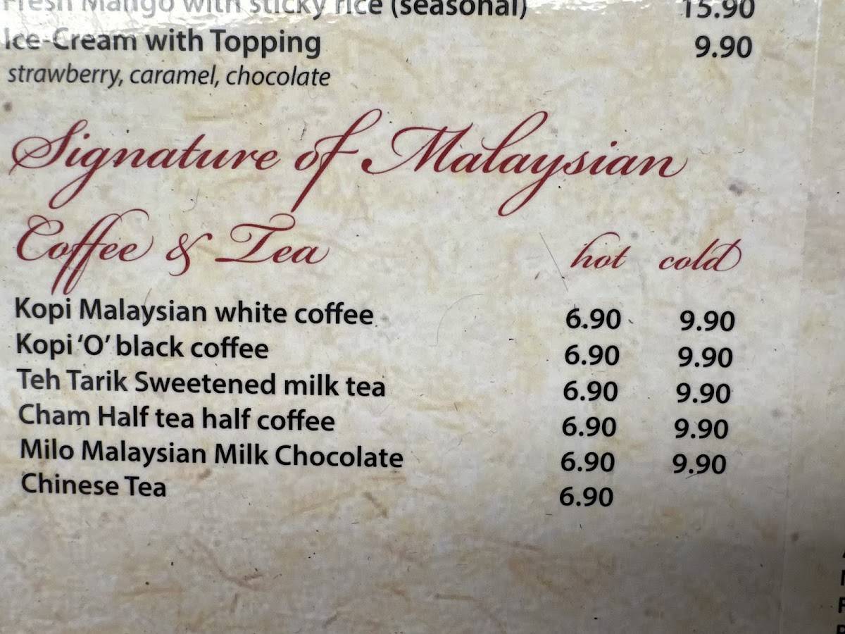 Menu at BungaRaya Satay House Malaysian Restaurant, Merimbula