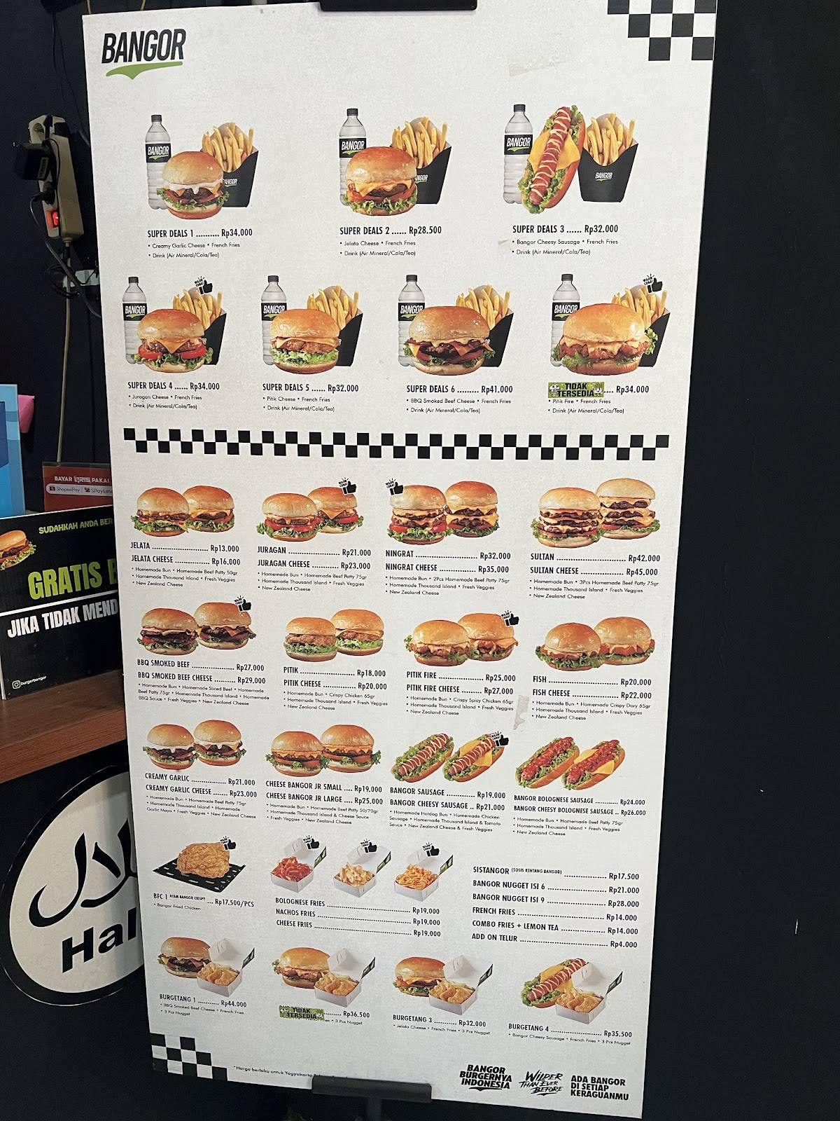 Menu at Burger Bangor Purwokerto restaurant, Purwokerto