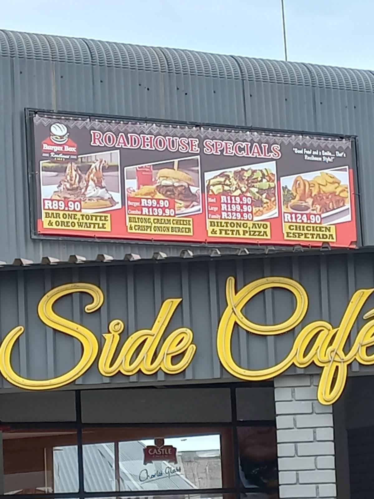 Menu at Burger Box Roadhouse restaurant, Krugersdorp, Gauteng