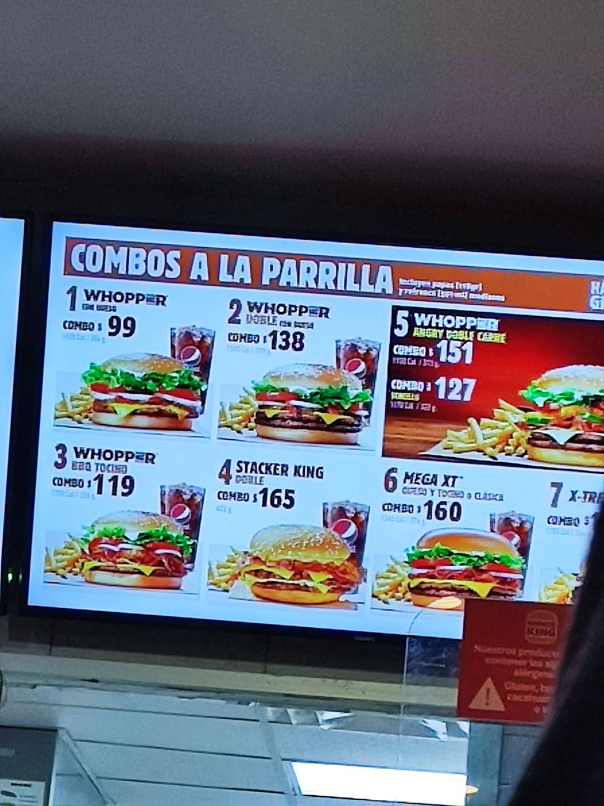 Carta del restaurante Burger King, Nuevo Laredo, C. Nayarit 4102