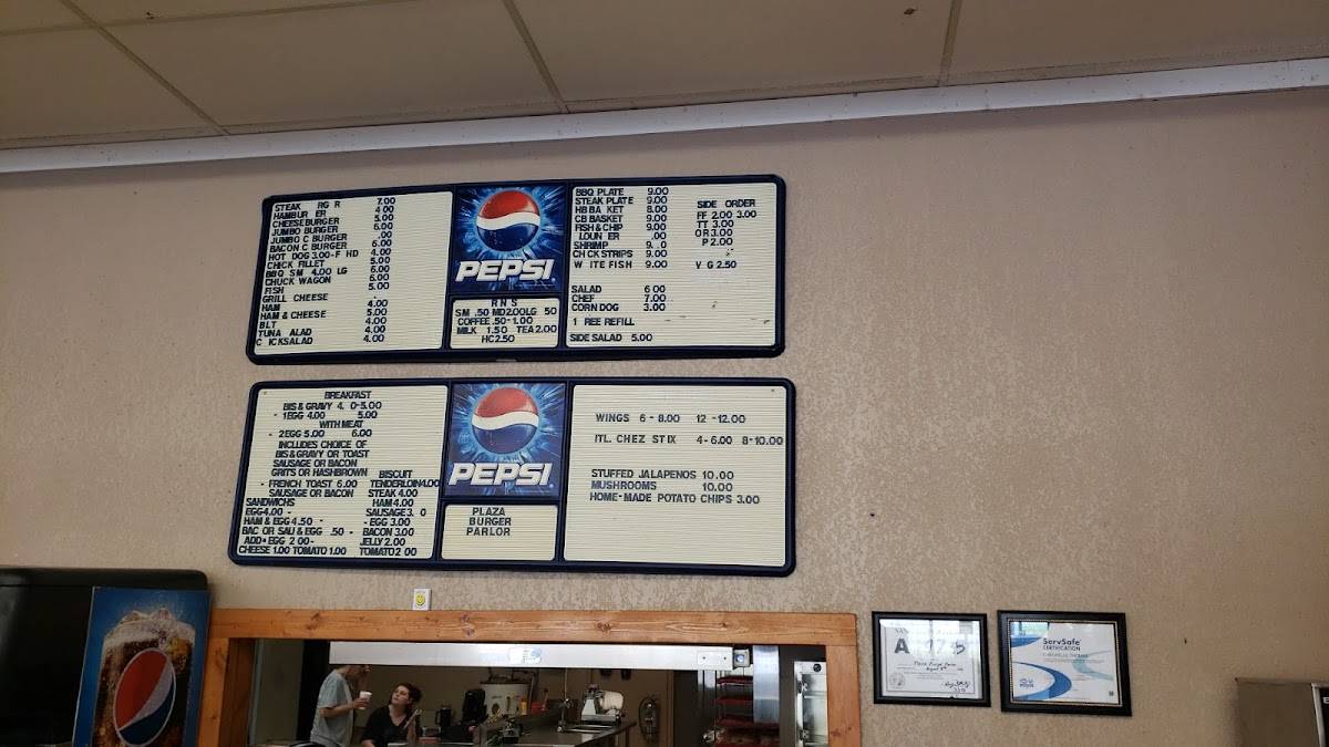Menu at Burger Parlor restaurant, Marshall