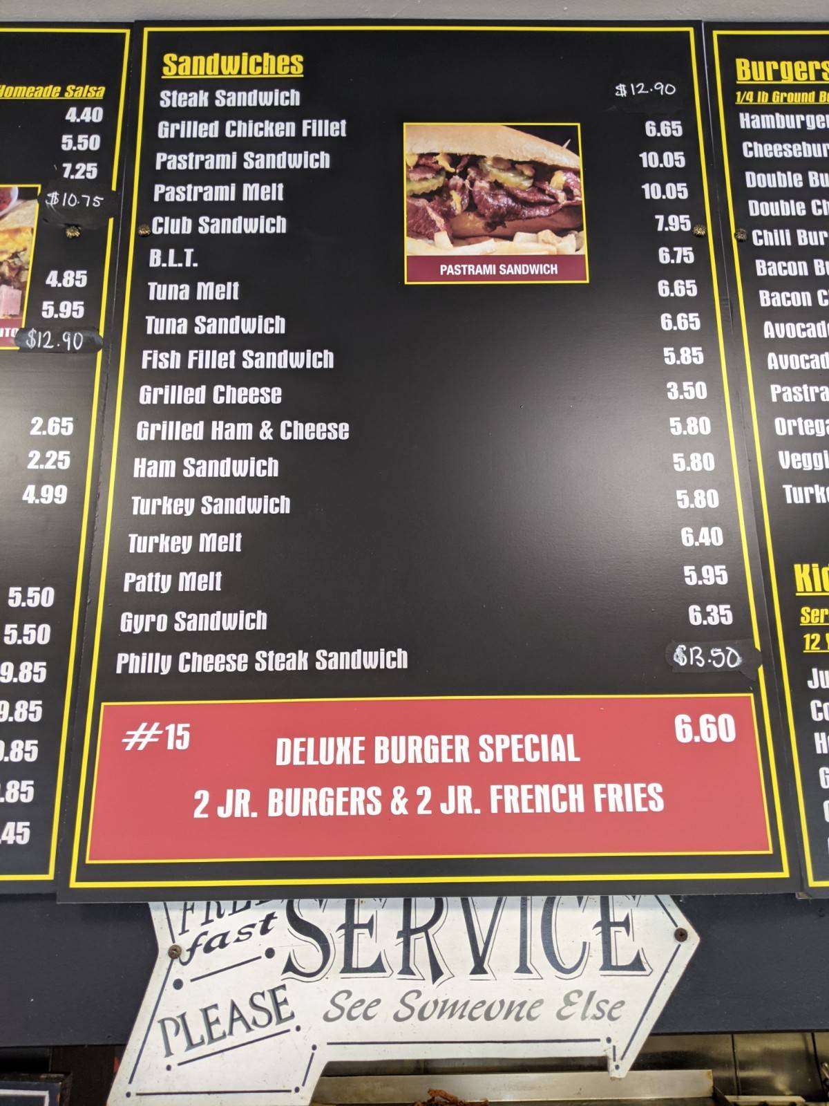 Menu at Burgermania restaurant, Rialto