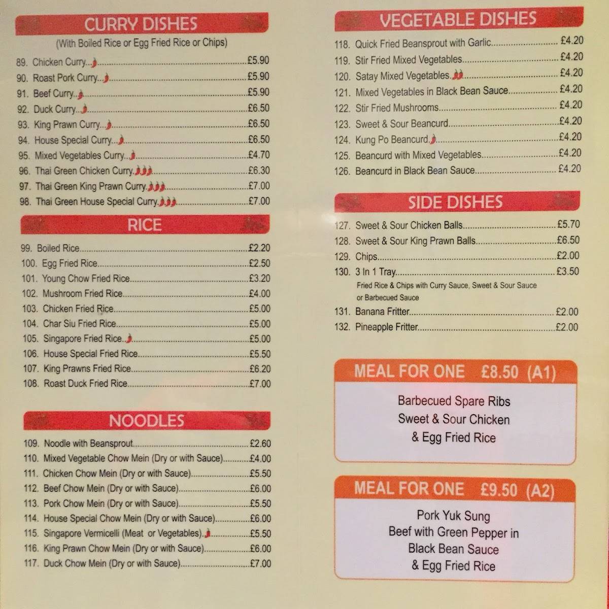 Menu at Johnny Wong's Chinese Restaurant (air Conditioning Restaurant ...
