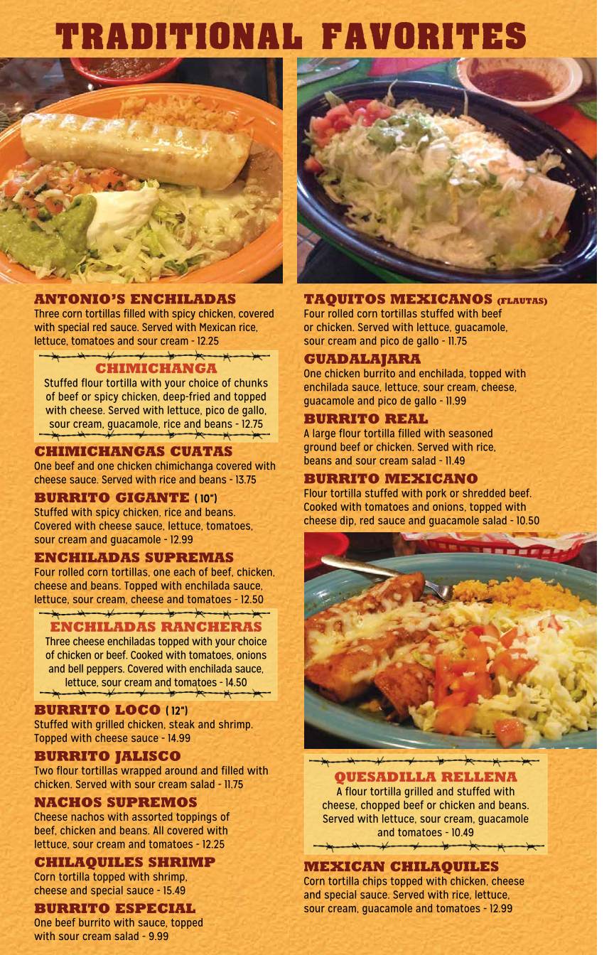 Menu at Burro Loco desserts, Anderson, 21 W 8th St