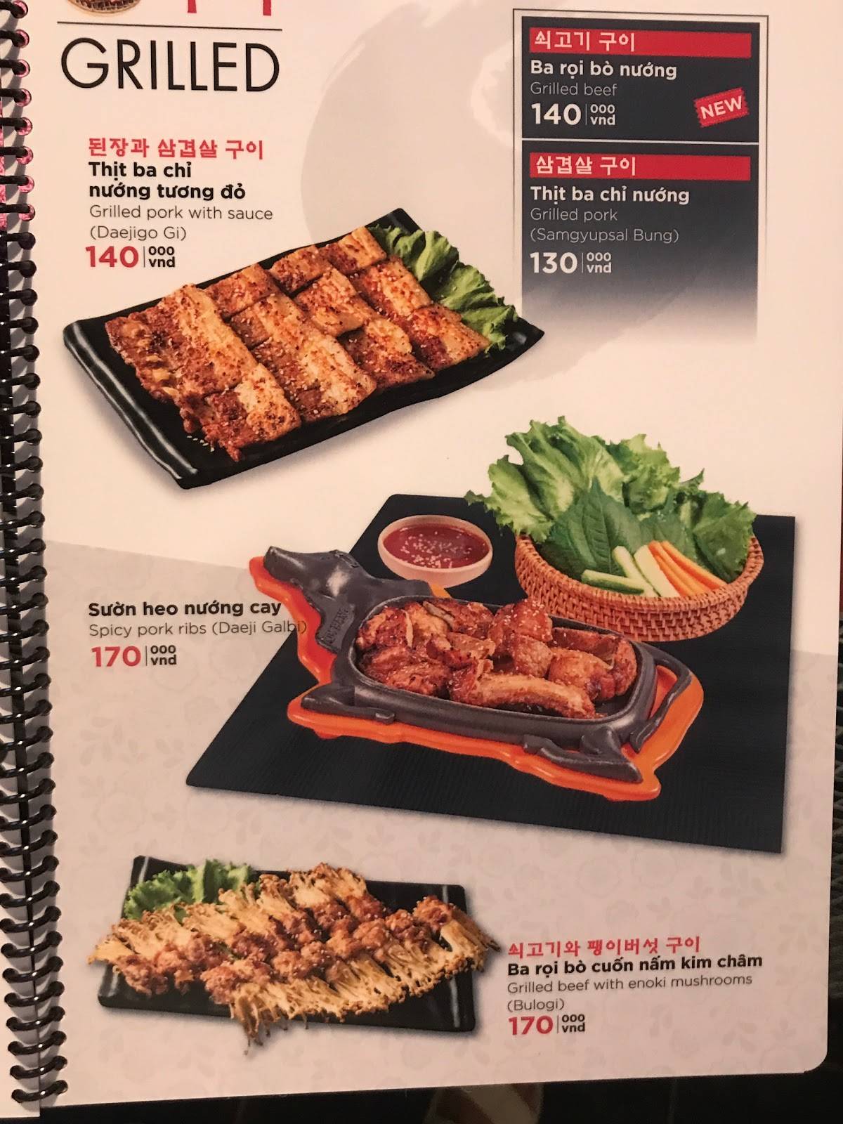 Menu at Busan Korean Food restaurant, Ho Chi Minh City, 416 Đ. Nguyễn ...