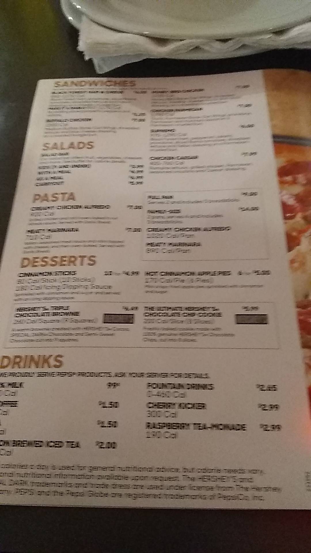 Menu at Pizza Hut pizzeria, Butler, 502 W Cunningham St