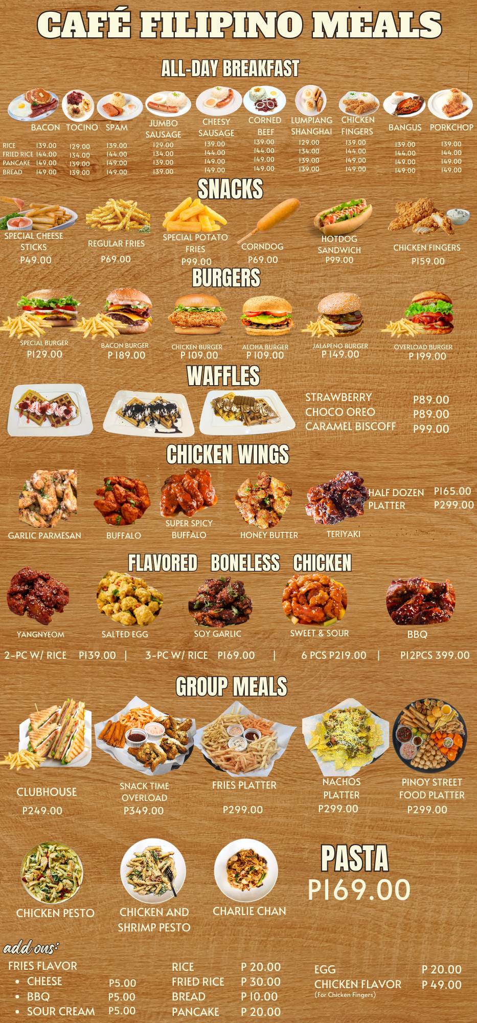 Carta de CAFÉ FILIPINO, Caloocan, 2F ELJ & SON Commercial Building ...