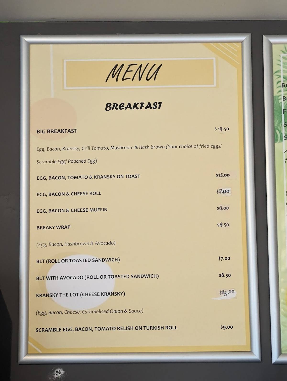 Menu at CAM CAFE & ROLL, Hoppers Crossing