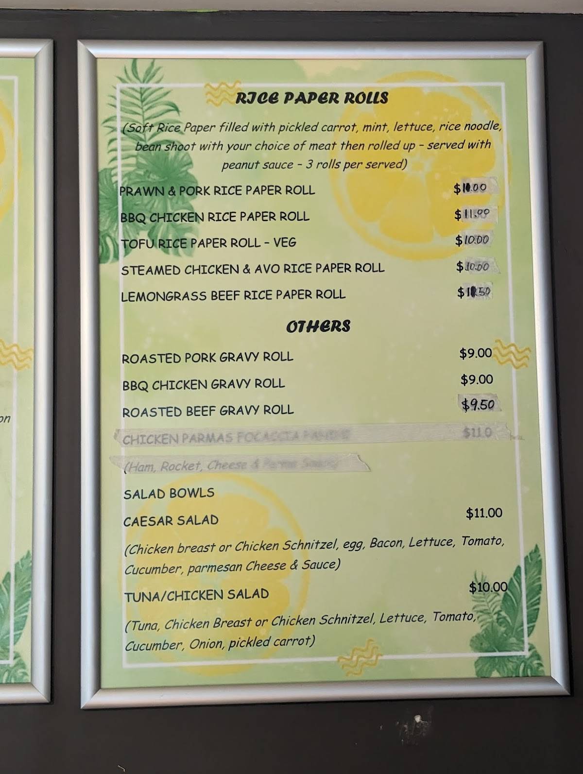 Menu at CAM CAFE & ROLL, Hoppers Crossing