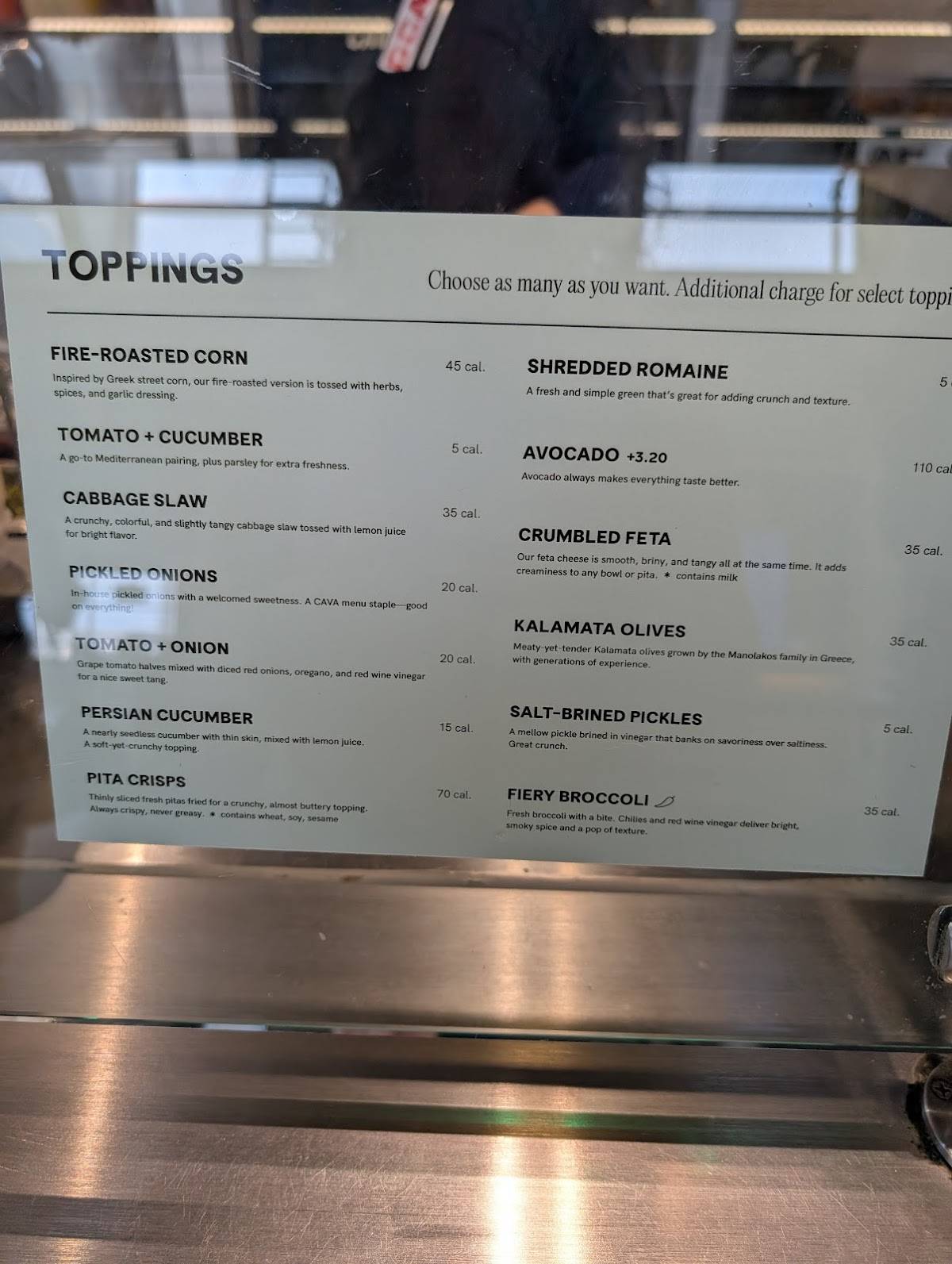 Menu at CAVA restaurant, Arlington, Ronald Reagan Washington National ...
