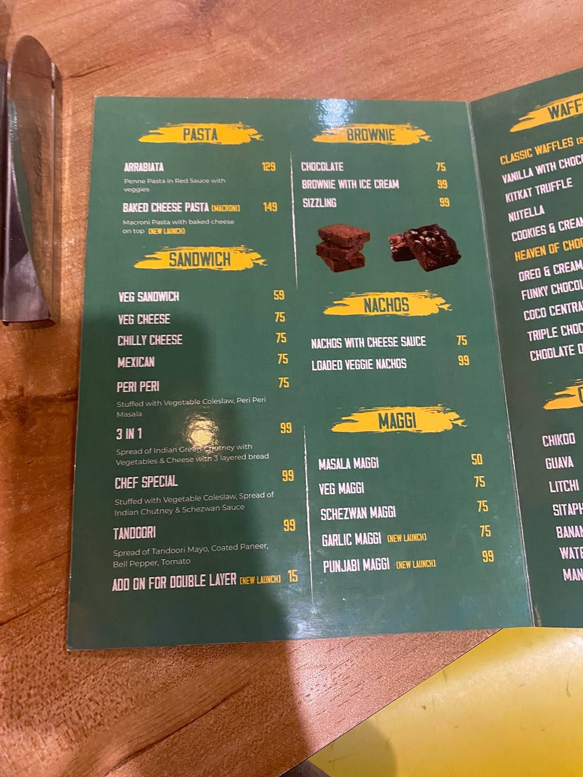 Menu at COCO CENTRAL CAFE, Vyara