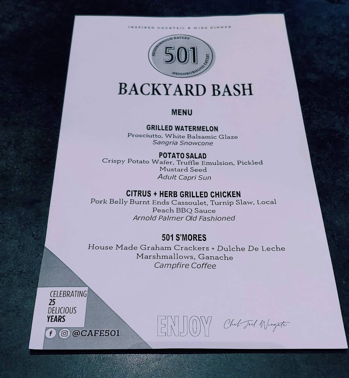Menu at Cafe 501 Classen Curve, Oklahoma City, NW Grand Blvd