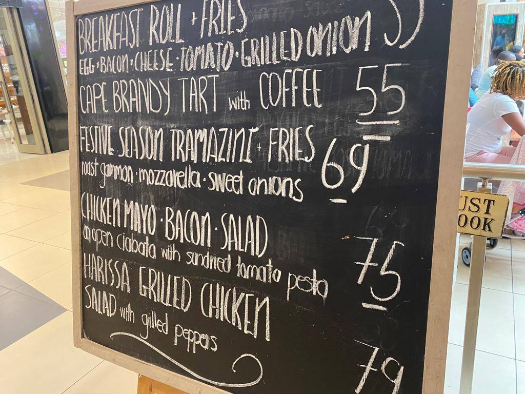 Menu at Cafe Bagaso Tygervalley, Cape Town, Tygervalley Centre Service Rd