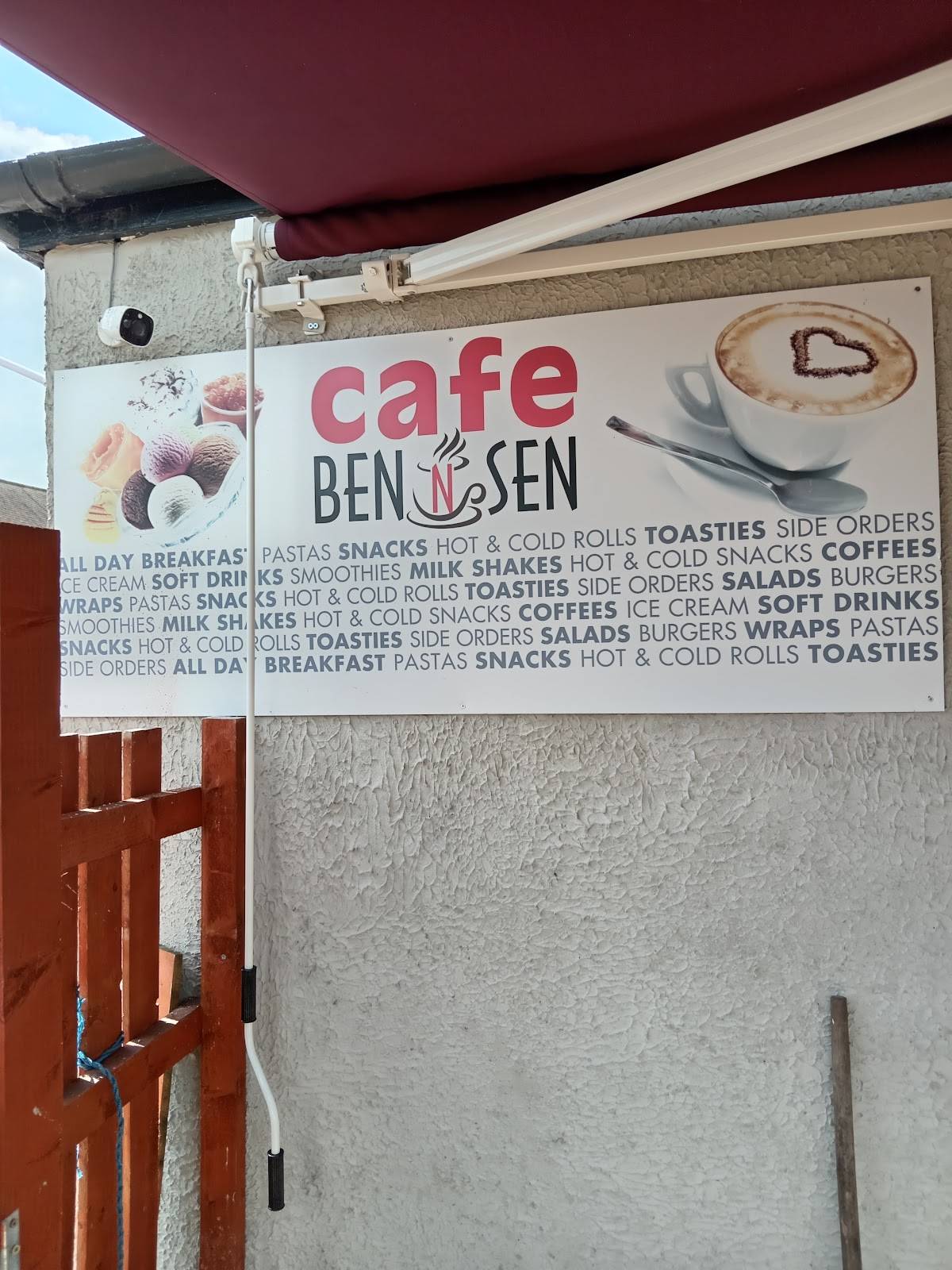 Menu at Café Ben ’n’ Sen, Stirling