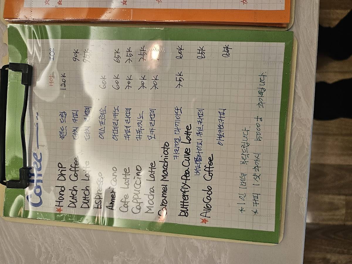 Menu at 카페 블레싱 Cafe Blessing, Ho Chi Minh City