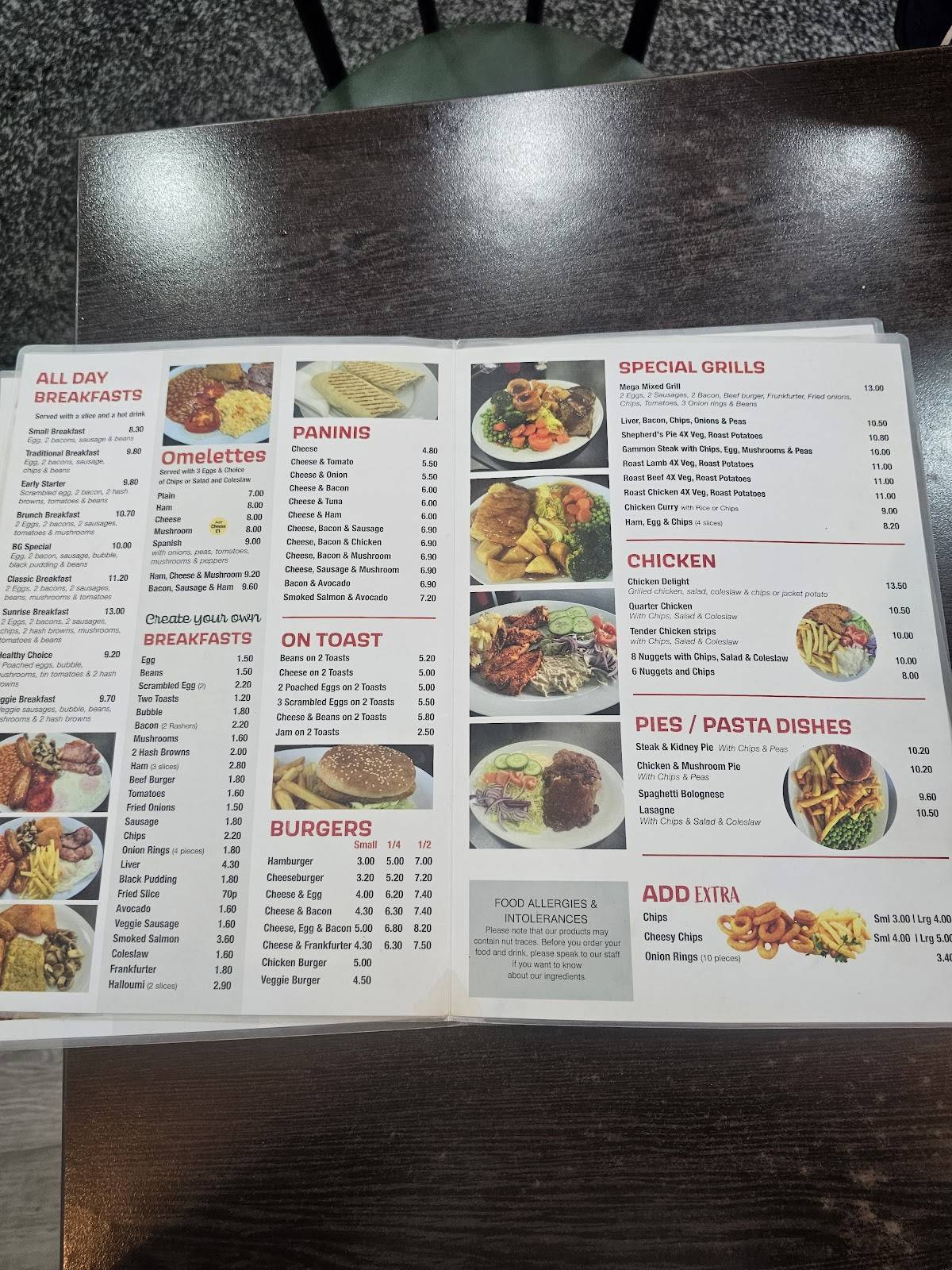 Menu at Borough Green Cafe, Stansted