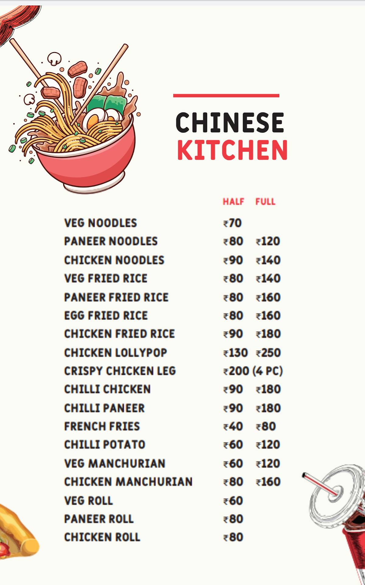 Menu at Bunker Cafe, New Delhi