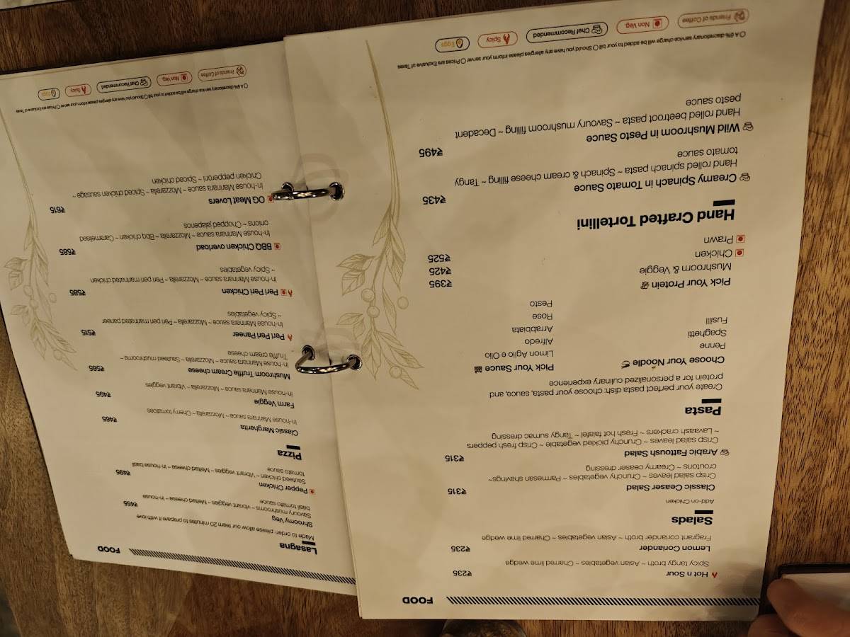 Menu at Café Caffeinated, Noida