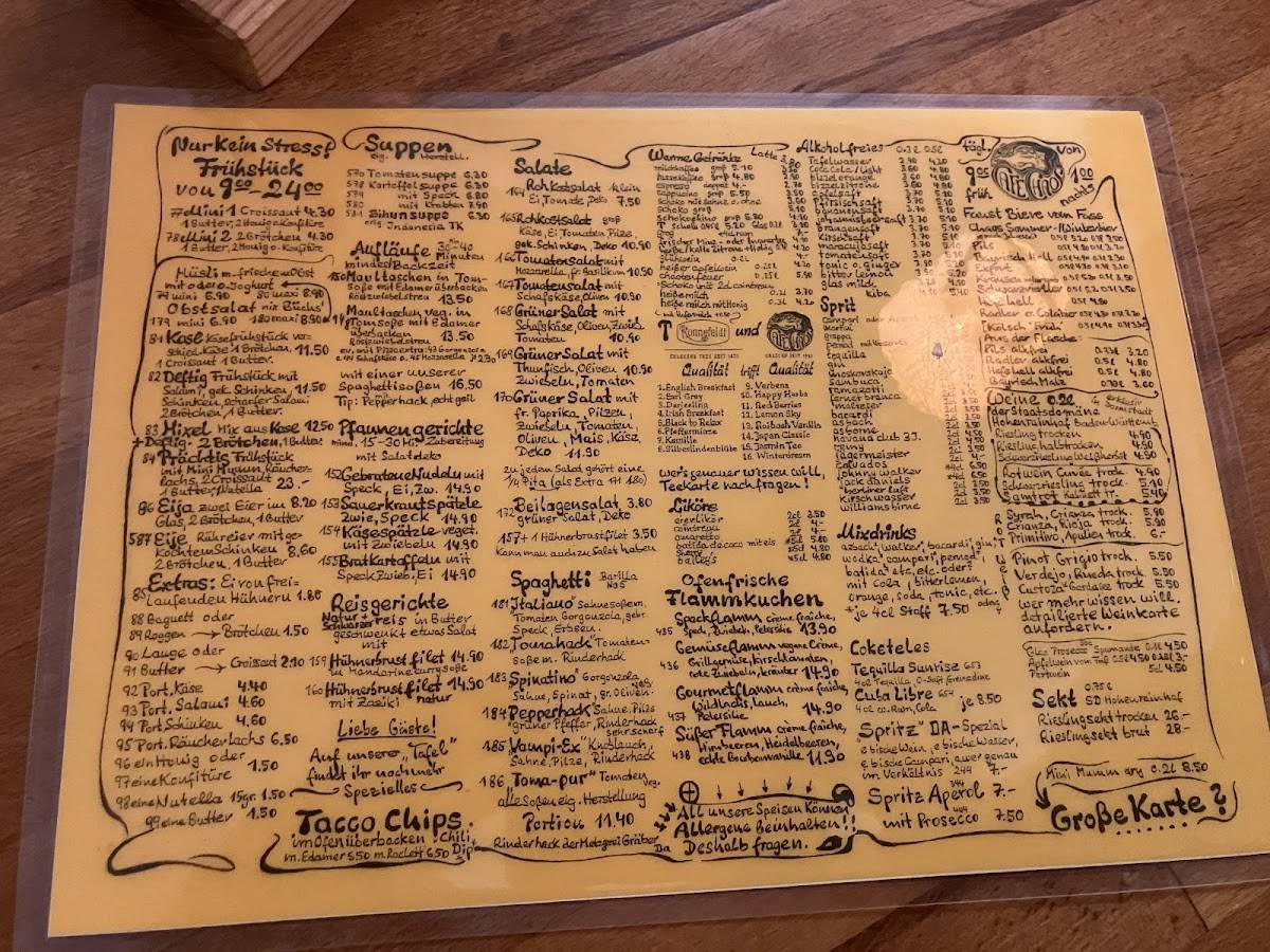 Speisekarte von Cafe Chaos, Darmstadt