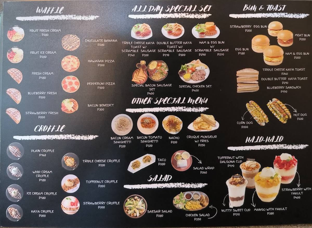 Menu at CoffeeBay cafe, Cebu City, 8WH4+M84