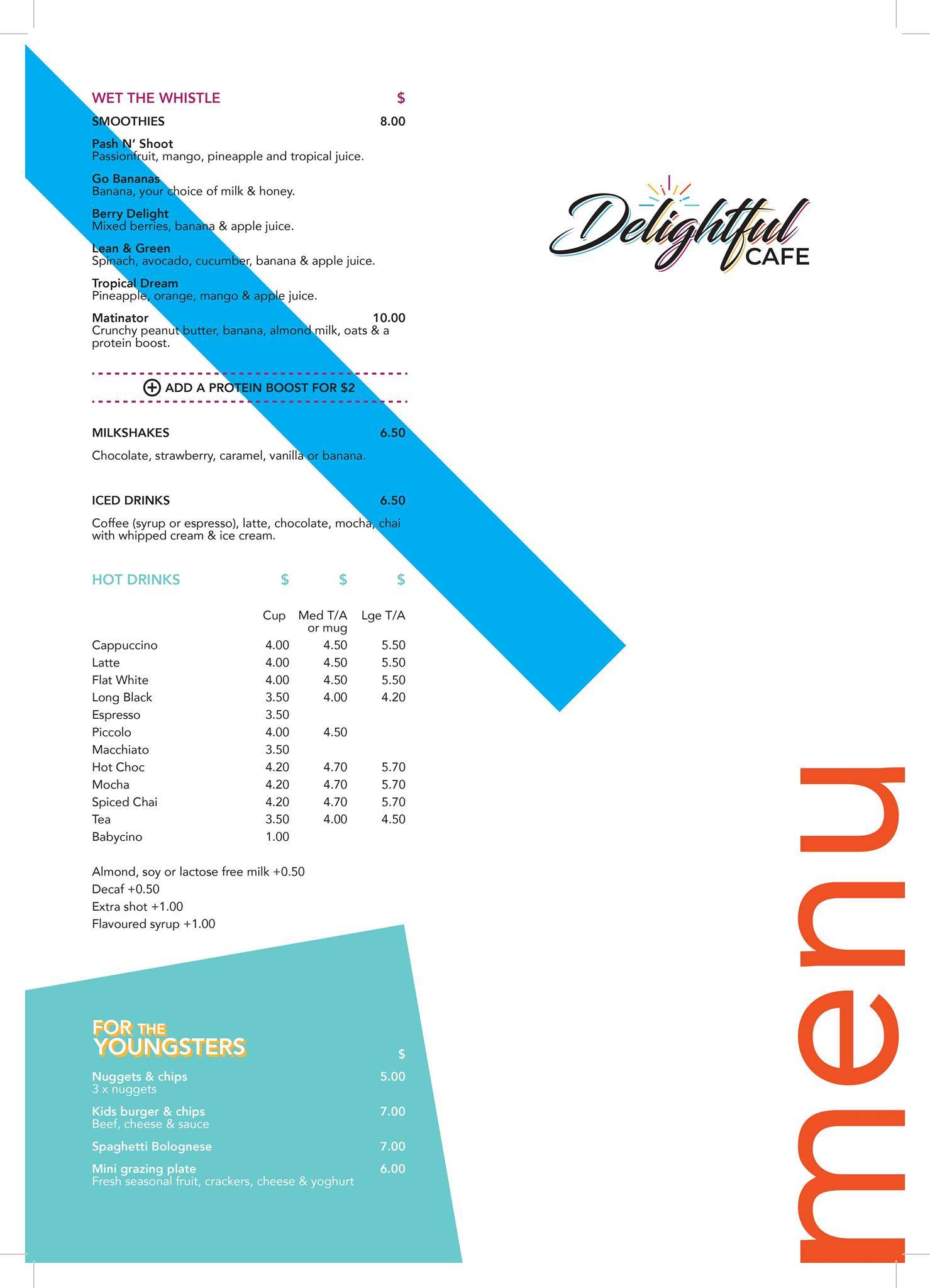 Menu at Delightful Cafe, Lightsview