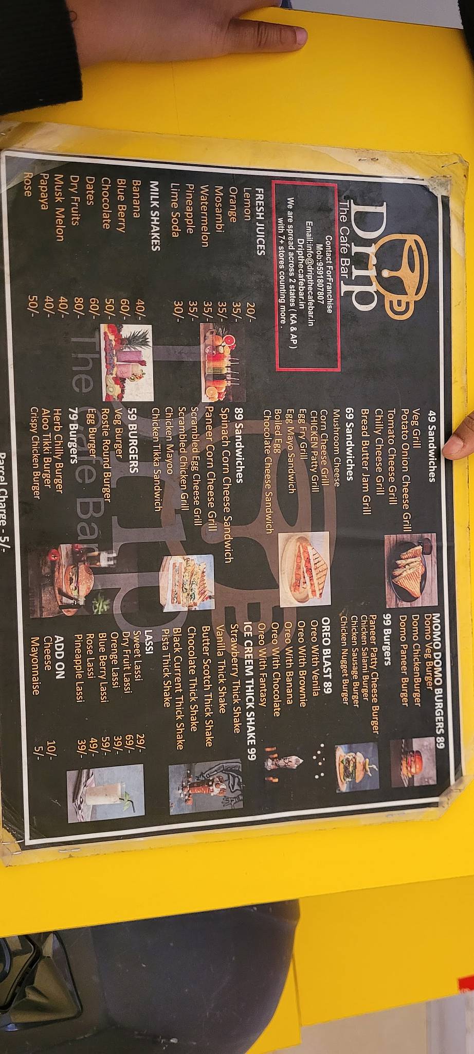 Menu at Drip The Cafe Bar, Bengaluru, Basavanapura Main Rd