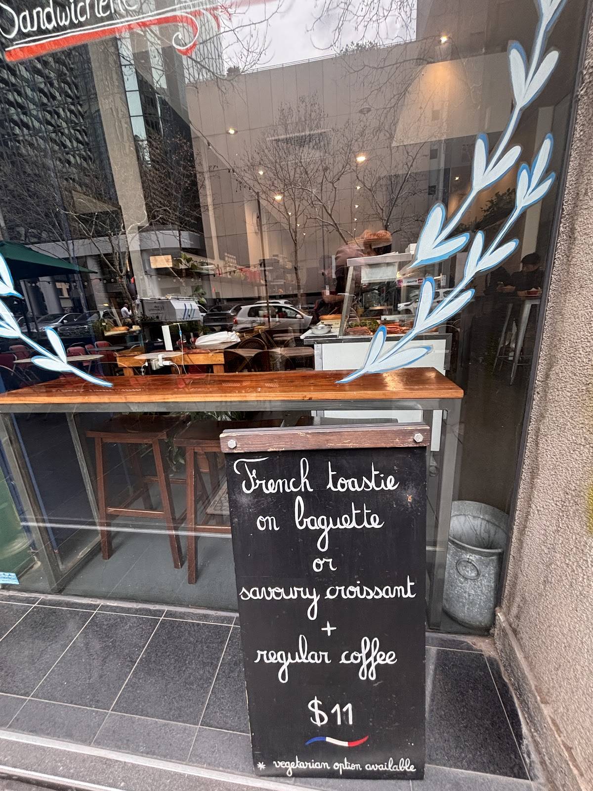 Menu at French Fix cafe, Melbourne
