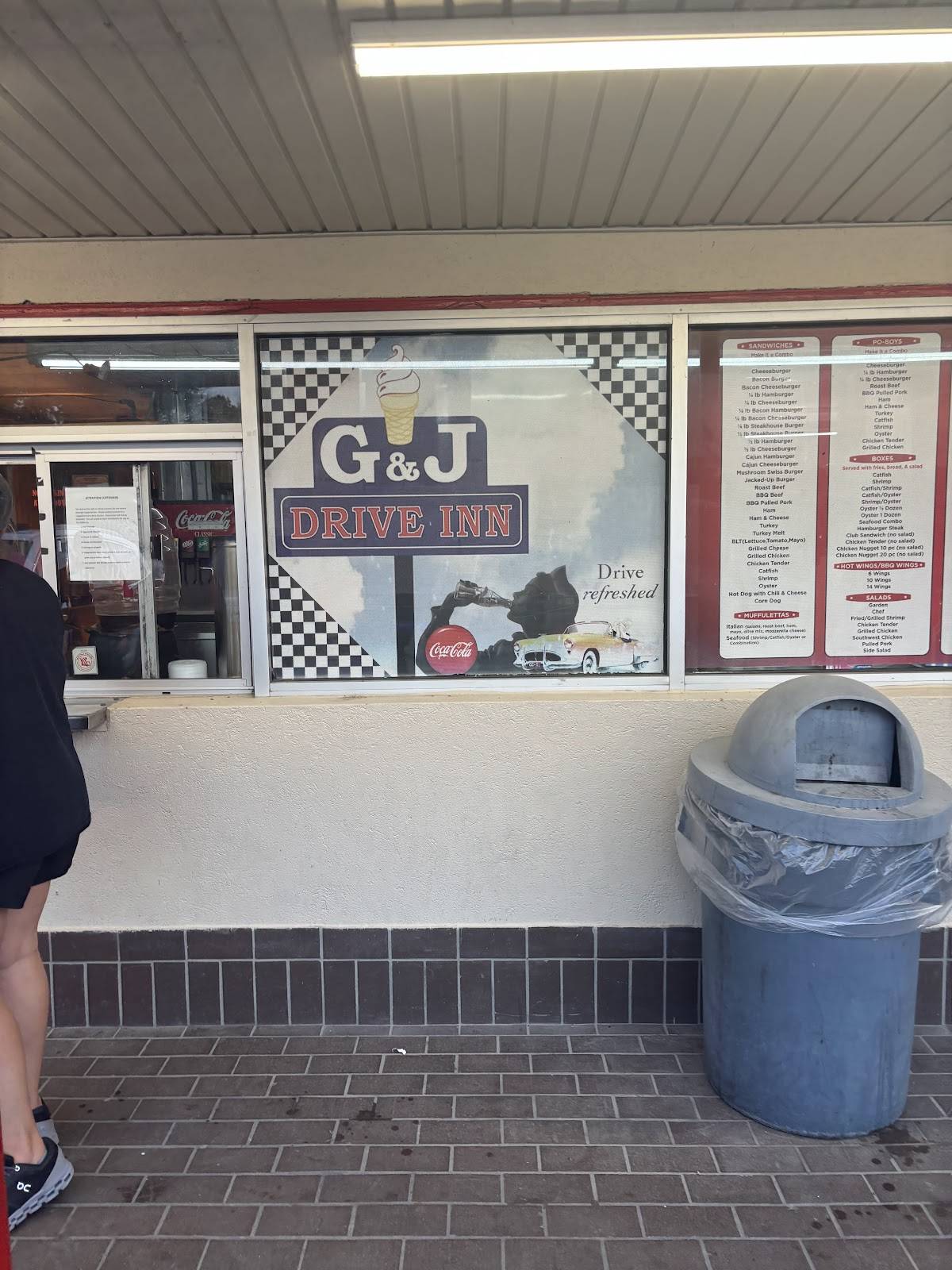 Menu at G & J Drive Inn cafe, Livingston