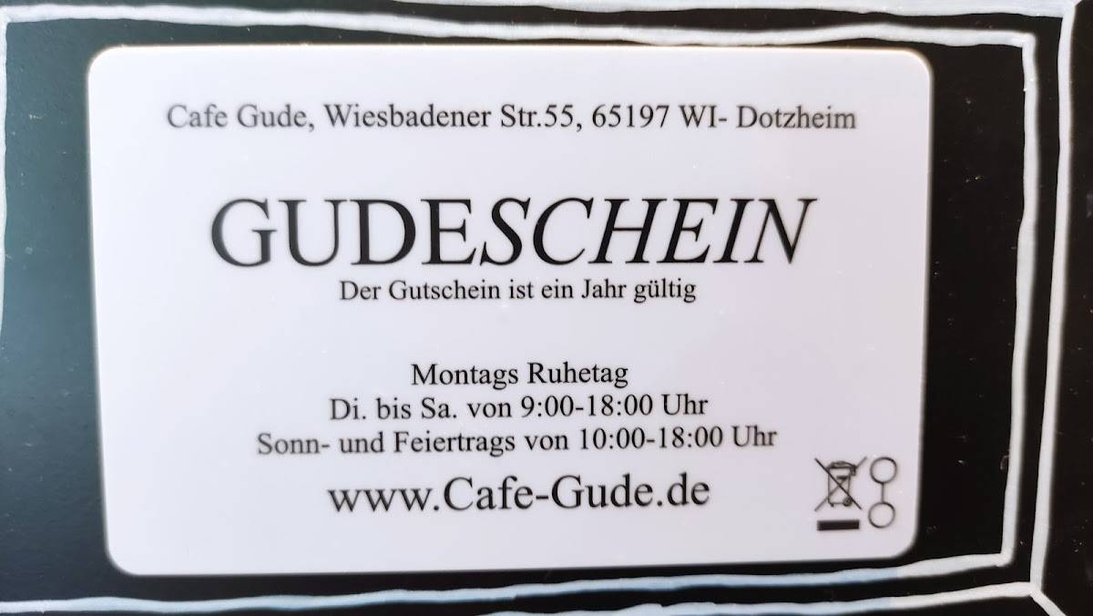 Speisekarte von Café Gude cafe, Wiesbaden, Wiesbadener Str. 55
