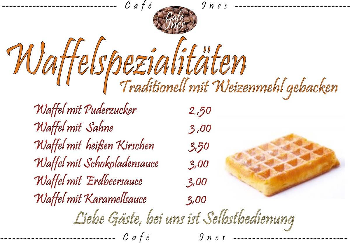 Speisekarte von Café Ines cafe, Hamburg