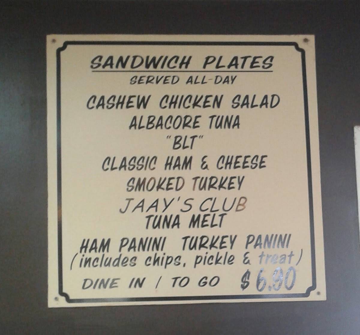 Menu at Java Jaay Cafe, Decatur