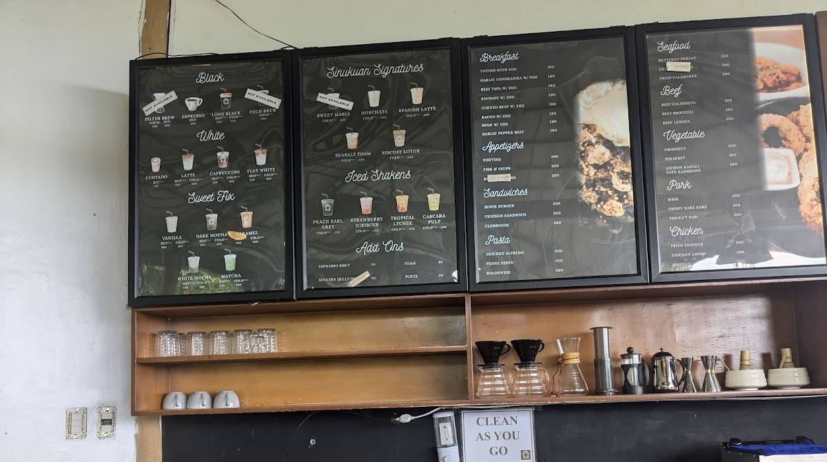 Menu at Kape Sinukuan cafe, Arayat