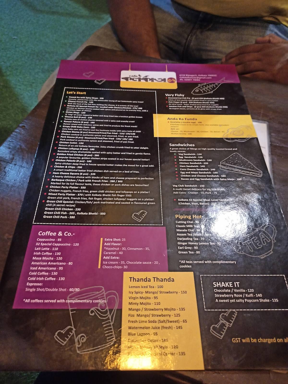 Menu at Cafe Kolkata 32, Kolkata