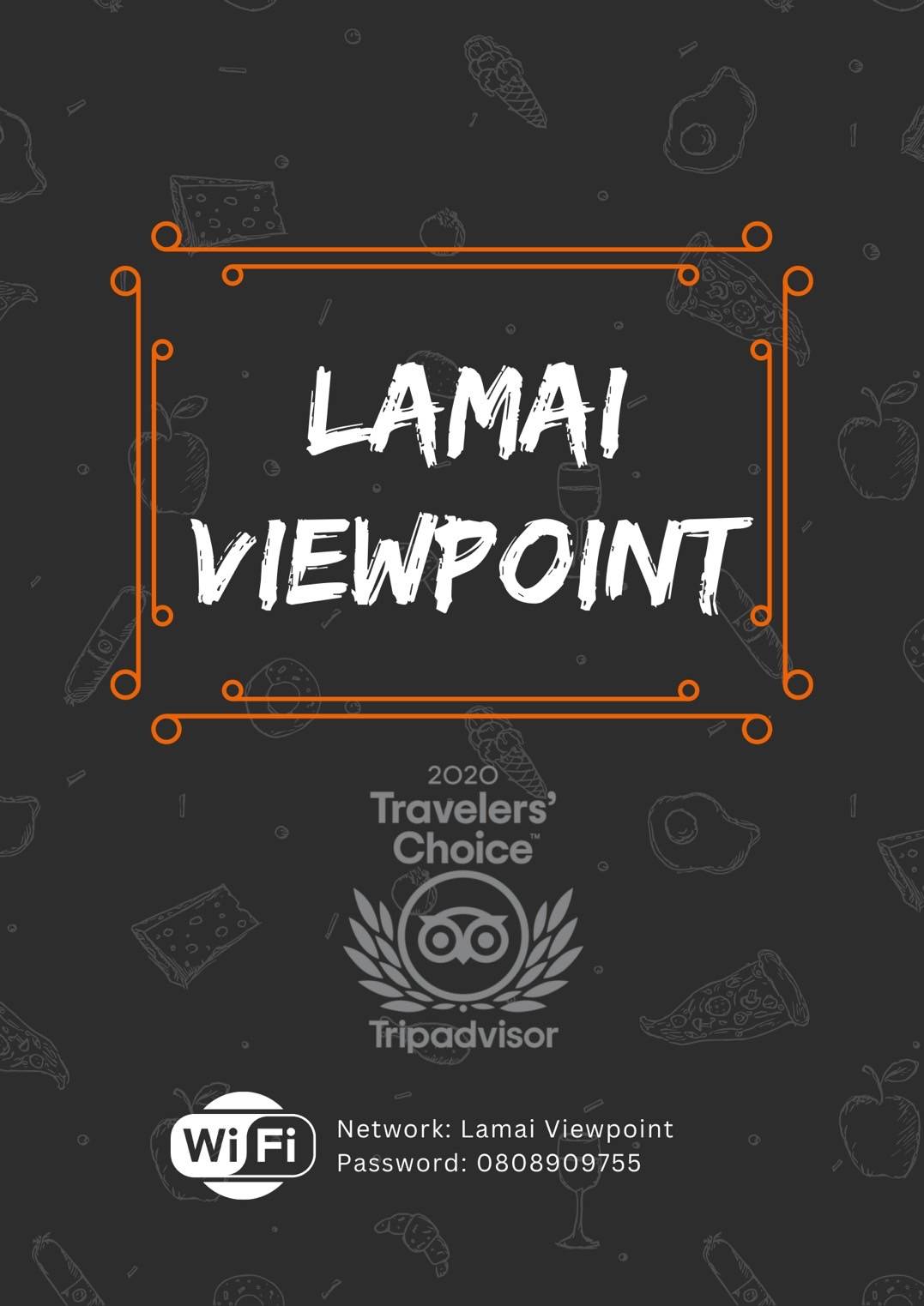 Menu at Lamai Viewpoint & Valentine Stone restaurant, Ko Samui
